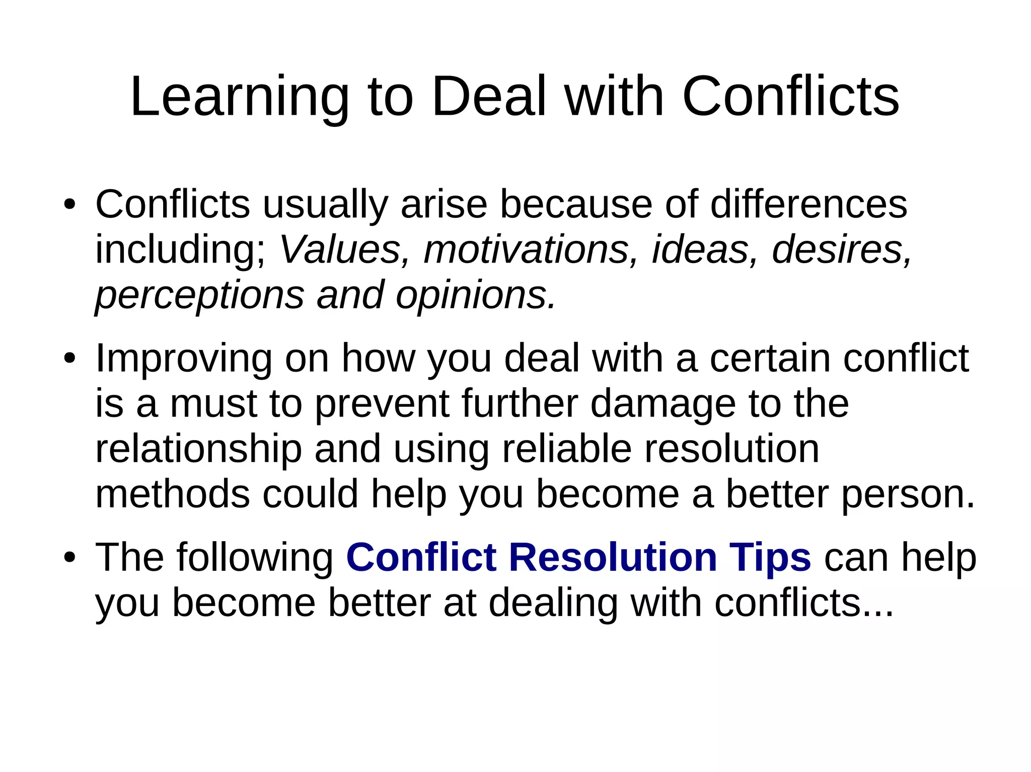 Effective and Reliable Conflict Resolution Tips | PPT