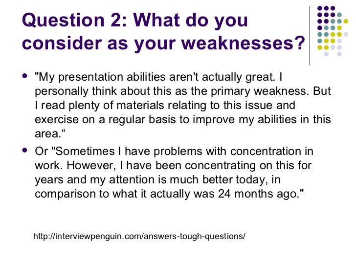 Effective answers to tough interview questions