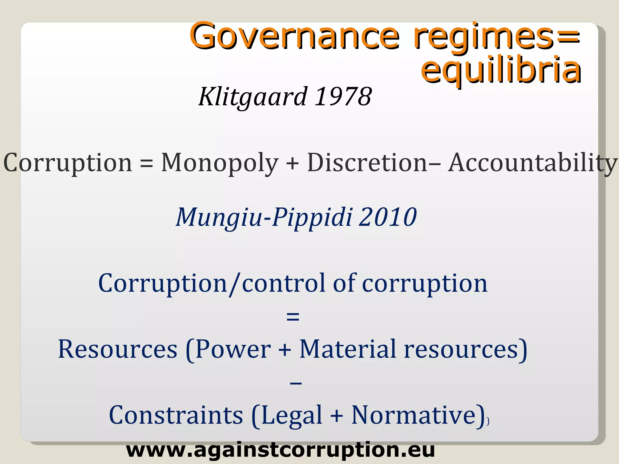 Effective approaches to corruption control | PPT