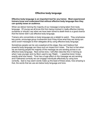 Effective body language | PDF