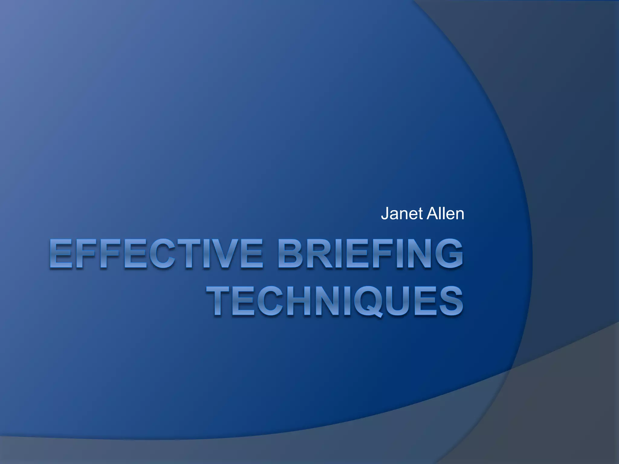 Effective Briefing Techniques | PPTX