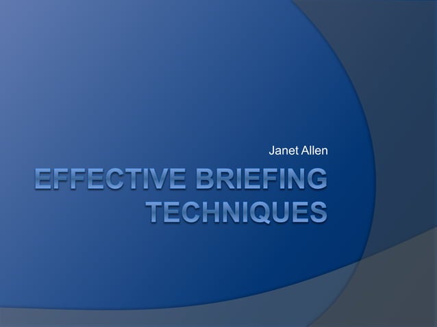 Effective Briefing Techniques | PPTX