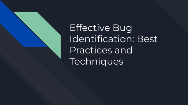 Effective Bug Identification-Best Practices and Techniques | PDF | Computer Software and ...