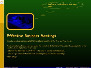 Effective Business Meetings | PPSX
