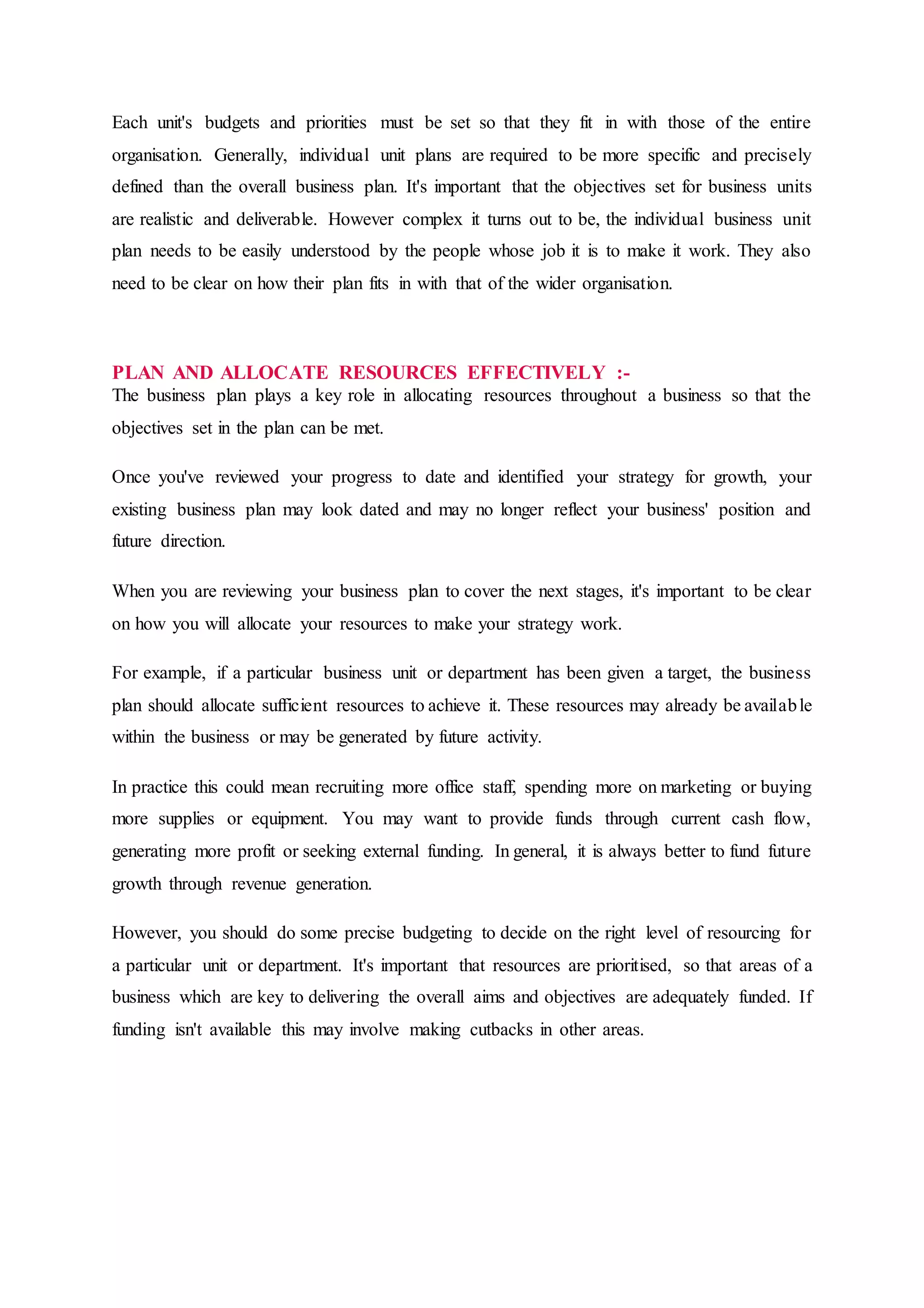 Effective business planning Process | DOCX | Business | Business and Finance