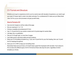 Effective c.v writting skills and guidelines | PPT