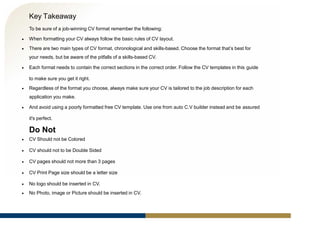Effective c.v writting skills and guidelines | PPT