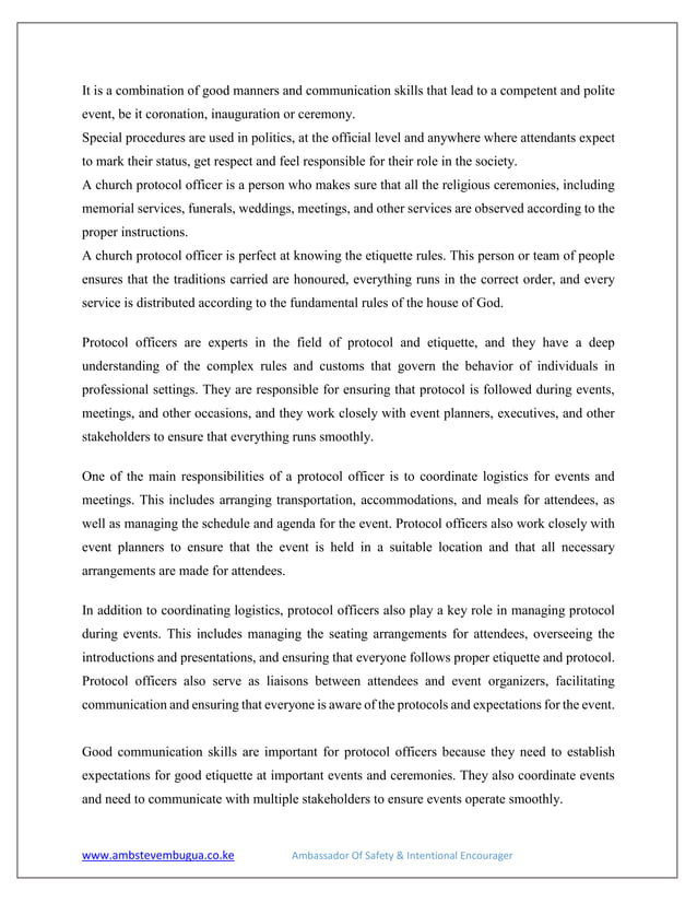 EFFECTIVE CHURCH PROTOCOL & ETIQUETTE.pdf | Christianity | Religion ...