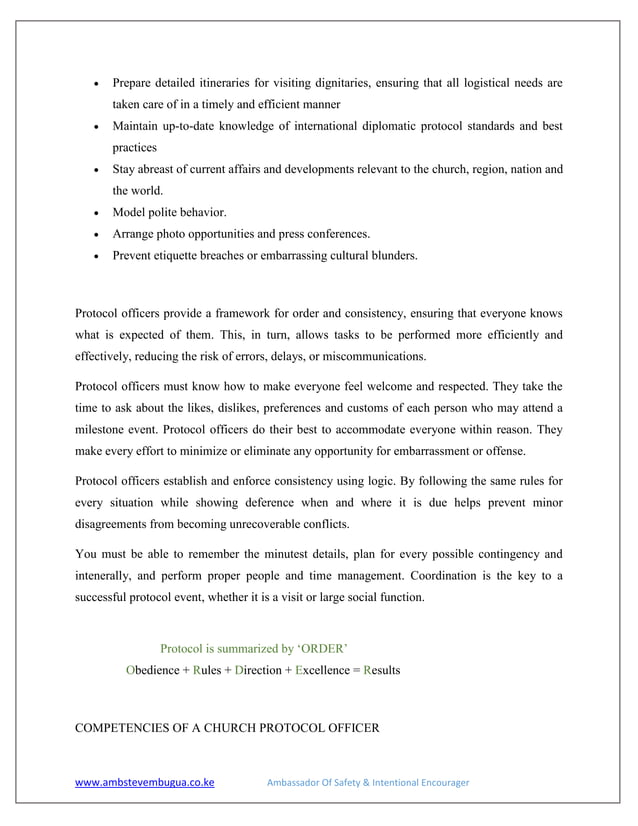 EFFECTIVE CHURCH PROTOCOL & ETIQUETTE.pdf | Christianity | Religion ...