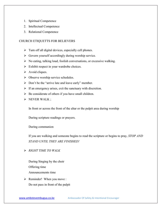 EFFECTIVE CHURCH PROTOCOL & ETIQUETTE.pdf | Christianity | Religion ...