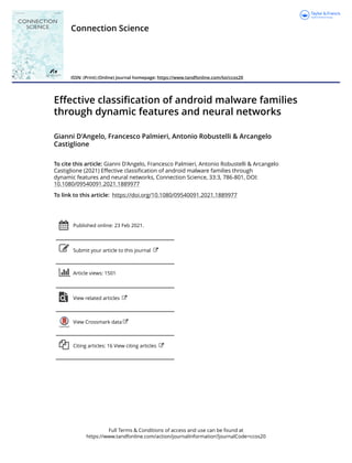 Effective classification of android malware families through dynamic ...