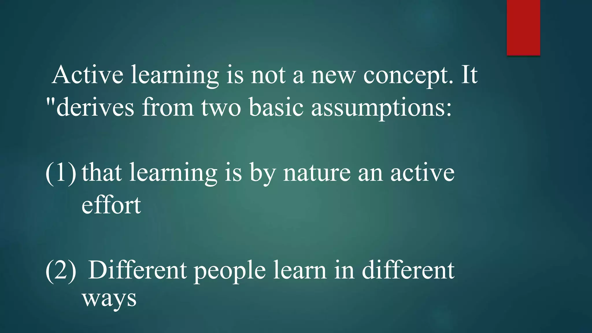 Effective classroom learning activities | PPTX