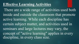 Effective classroom learning activities | PPTX