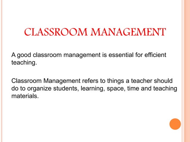 Effective Classroom Management | PPTX