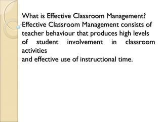 Effective Classroom Management 30 slides | PPT