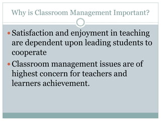 EFFECTIVE CLASSROOM MANAGEMENT AND CONTR | PPT