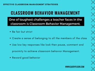 Effective classroom management strategies | PDF