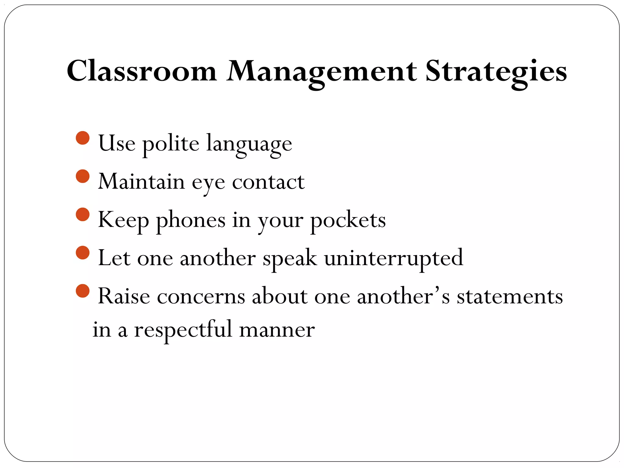 Effective Classroom Management Techniques | PPT