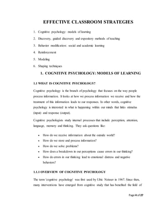 Effective classroom strategies | PDF