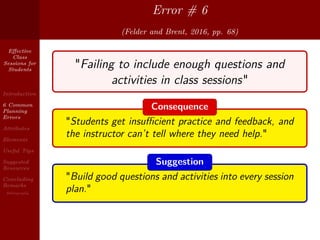 Effective Class Sessions for Students | PPT