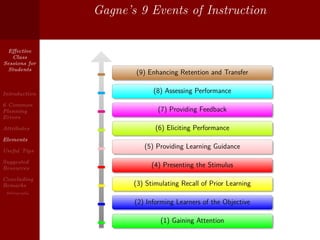 Effective Class Sessions for Students | PPT
