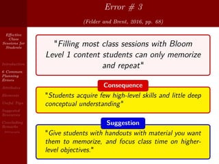 Effective Class Sessions for Students | PPT