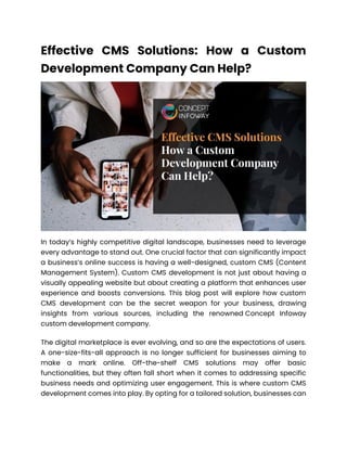 Effective CMS Solutions: How a Custom Development Company Can Help? | PDF