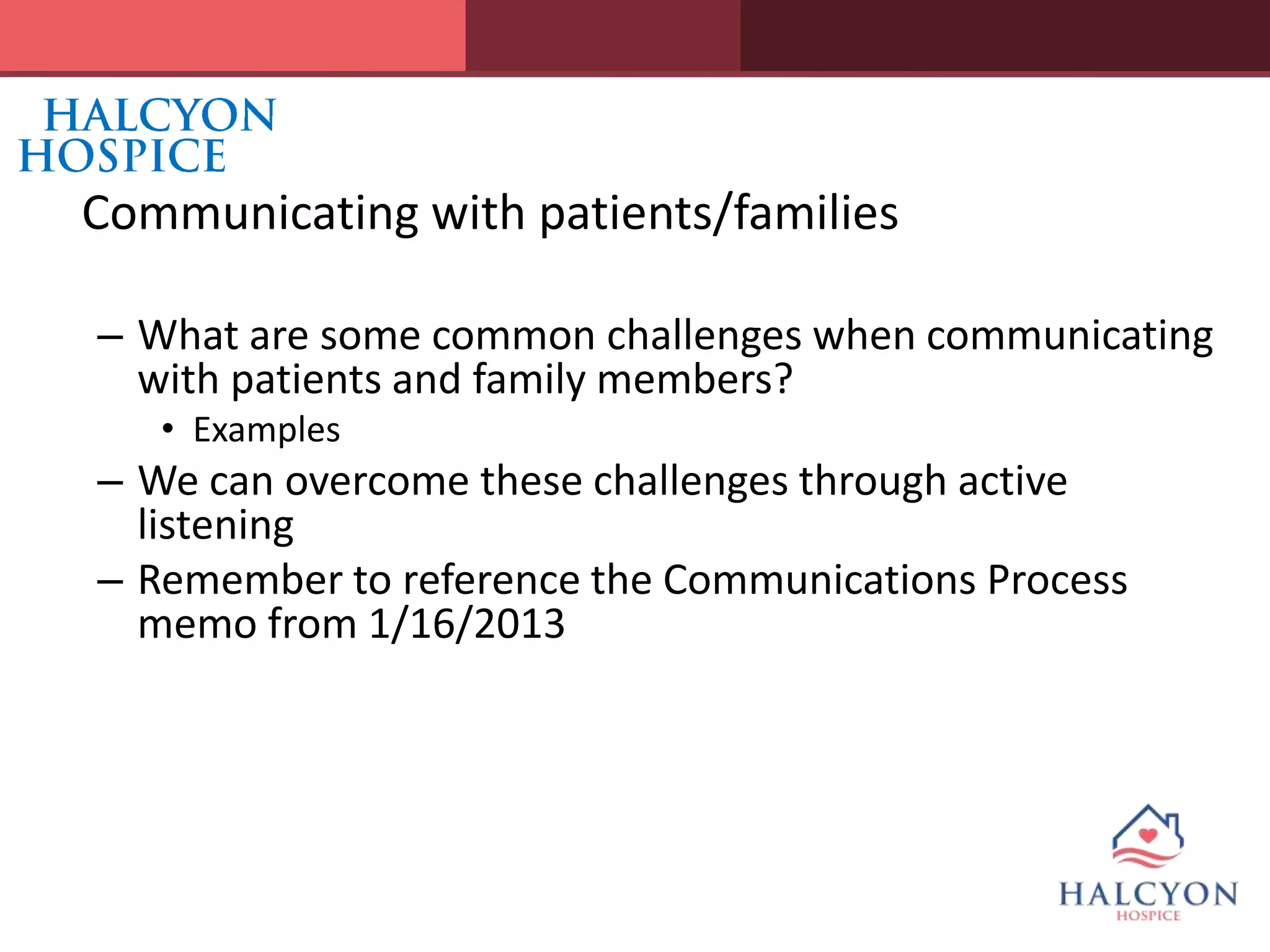 Effective Communication in Hospice | PPT