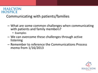Effective Communication in Hospice | PPTX