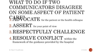 Effective communication in patient safety and healthcare | PPTX