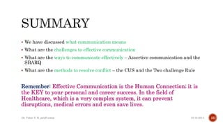 Effective communication in patient safety and healthcare | PPTX