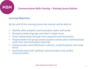 Communication Skills Training Course | PPTX