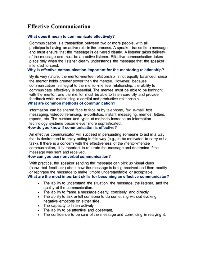 Effective communication | DOCX | Internet for Beginners | Internet