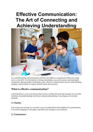 What is Effective Communication? 6 Benefits, Skills and Barriers ...