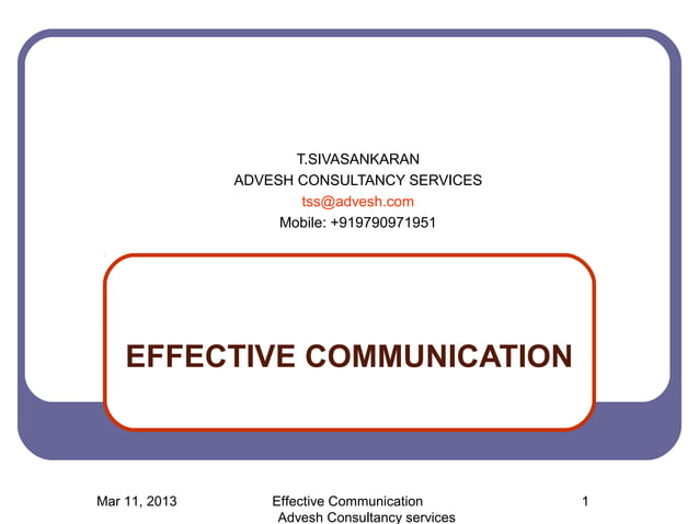 Effective communication -Training Module | PPT