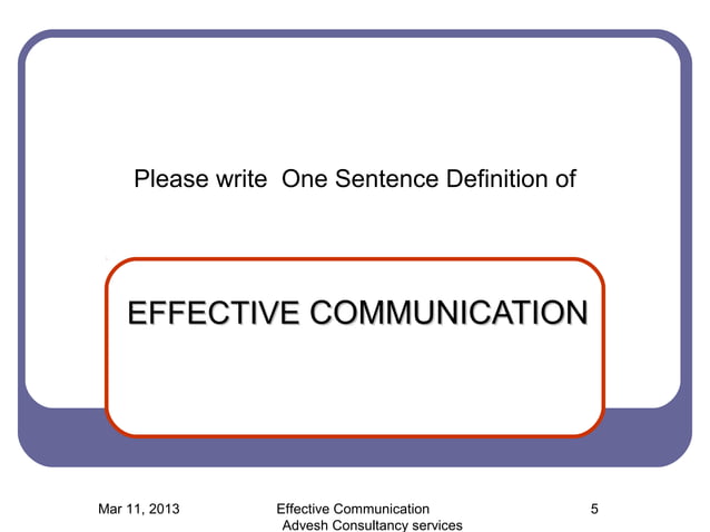 Effective communication -Training Module | PPT