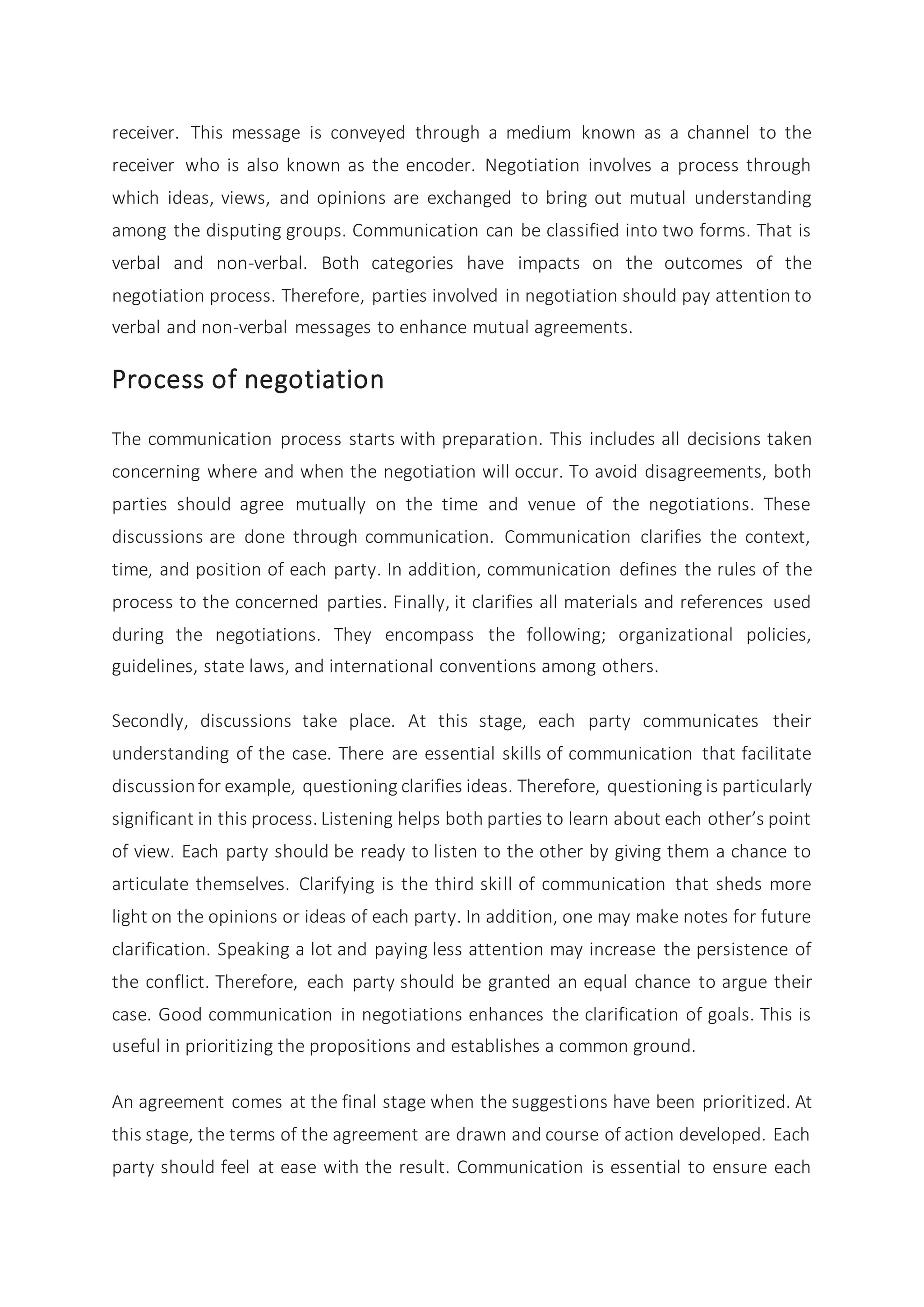 Effective communication and negotiation skills | DOCX