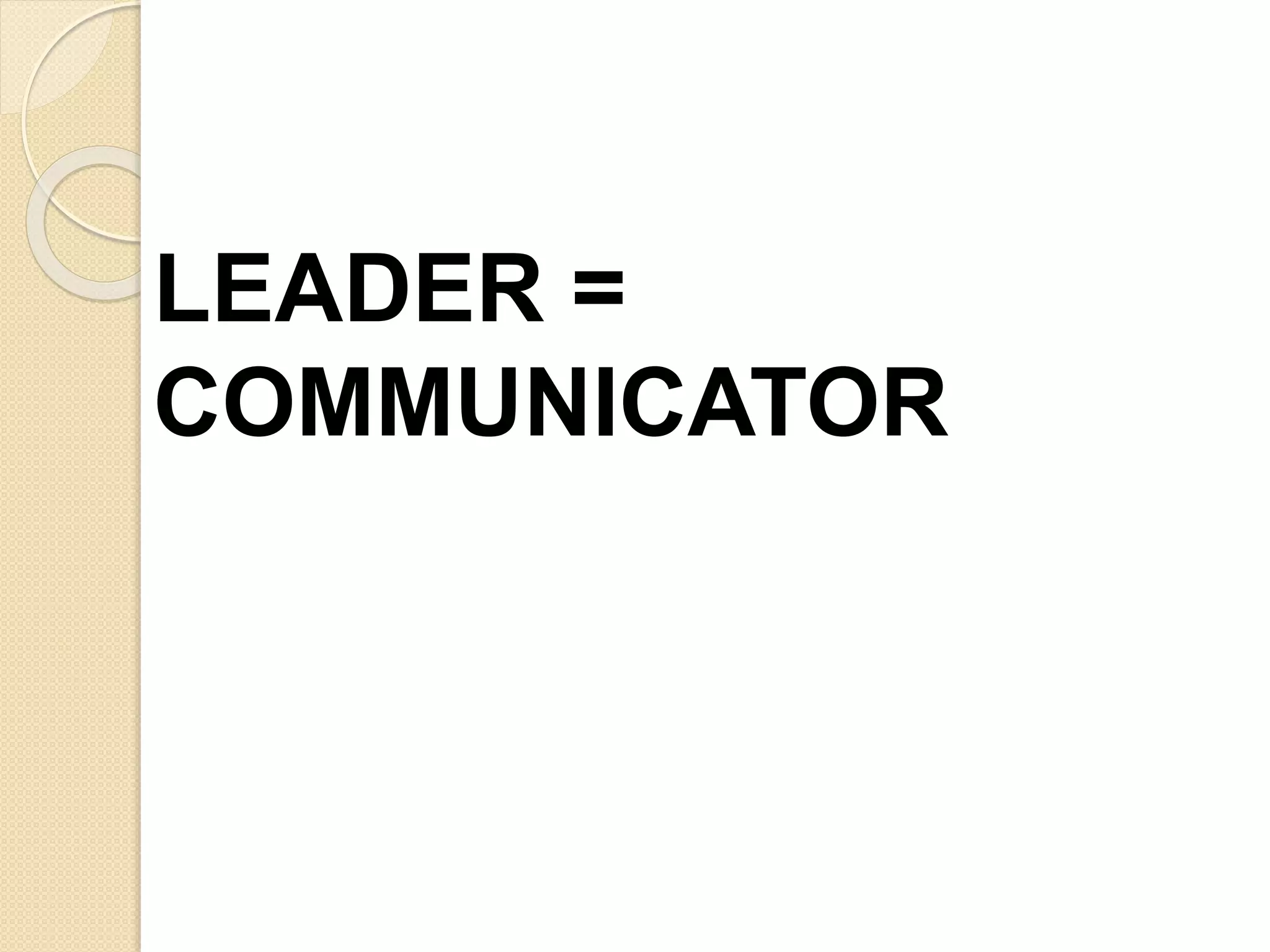 Effective communication for leaders | PPTX