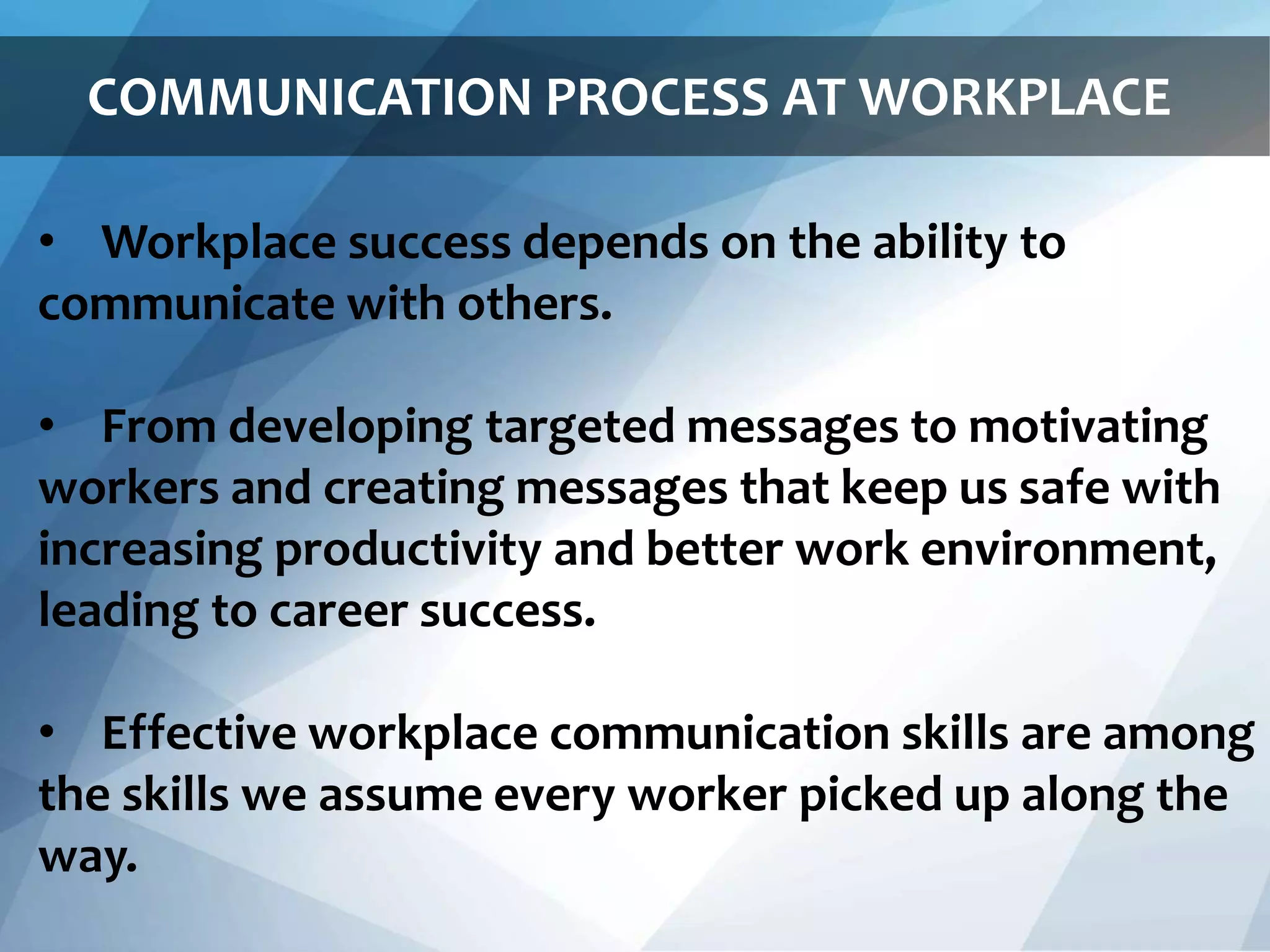 Effective Communication At Workplace | PPTX