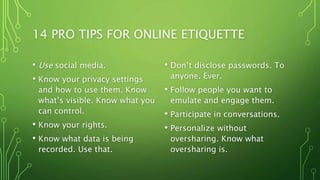 Effective Communications: Digital Literacy & Personal Etiquette | PPT