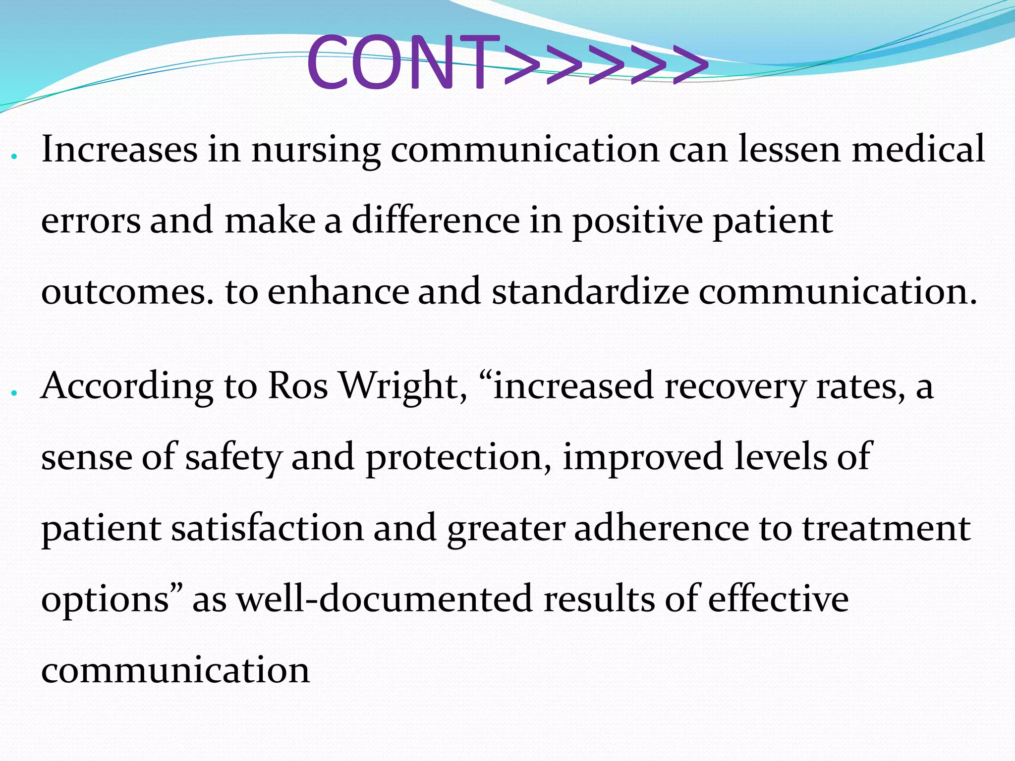 Effective communication skill in nursing practices | PPTX