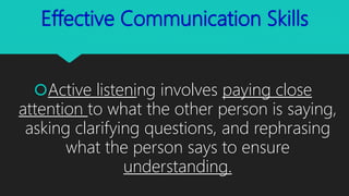 Effective communication skills | PPT