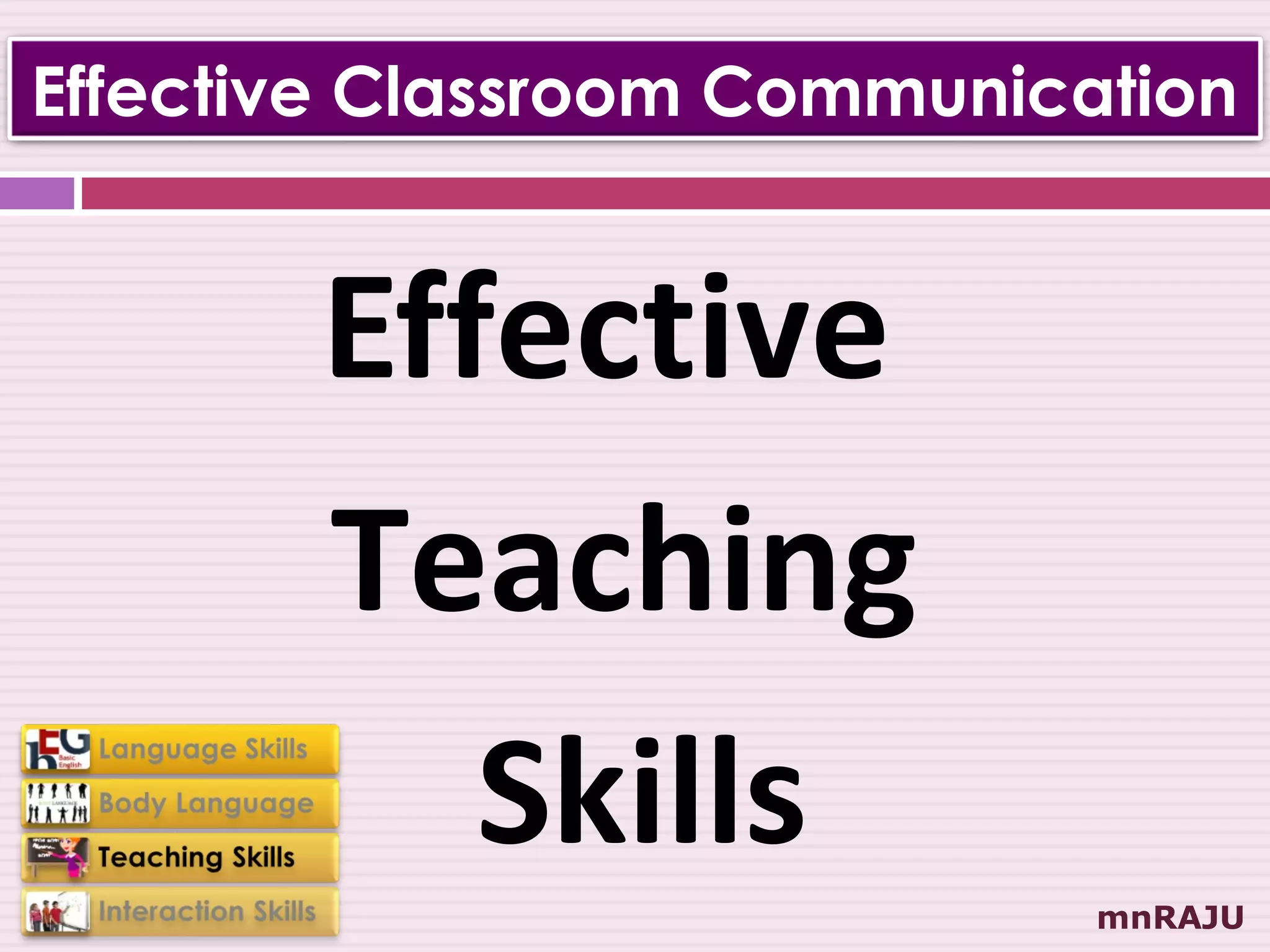Effective Communication Skills for Classroom | PPT