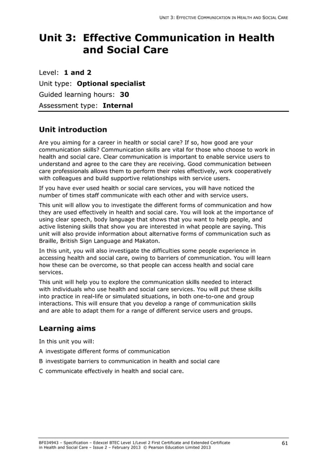 Effective communication specification | PDF