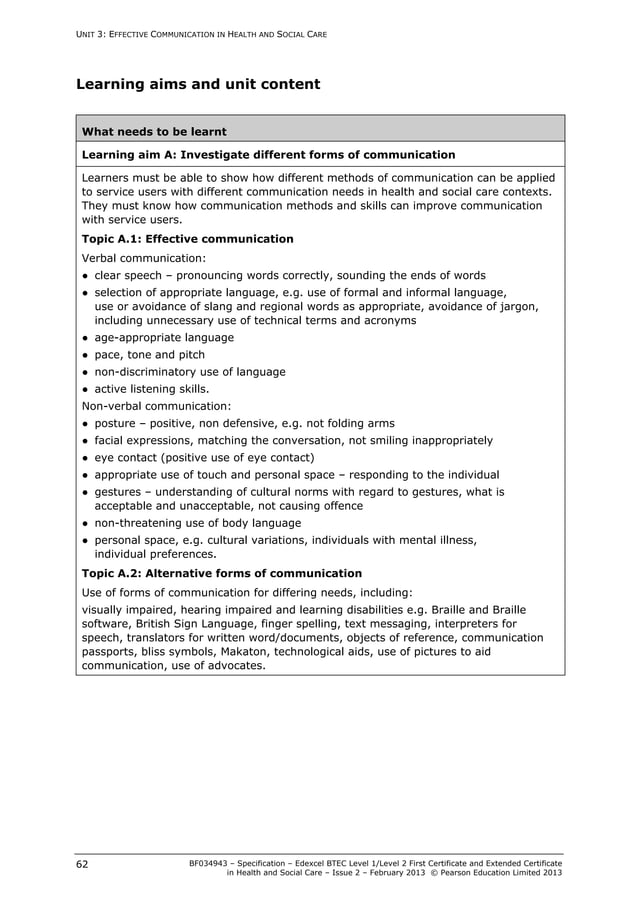 Effective communication specification | PDF