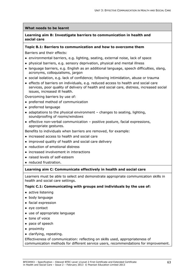 Effective communication specification | PDF
