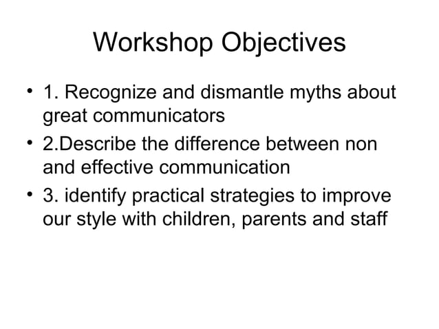 Effective communication workshop | PPT