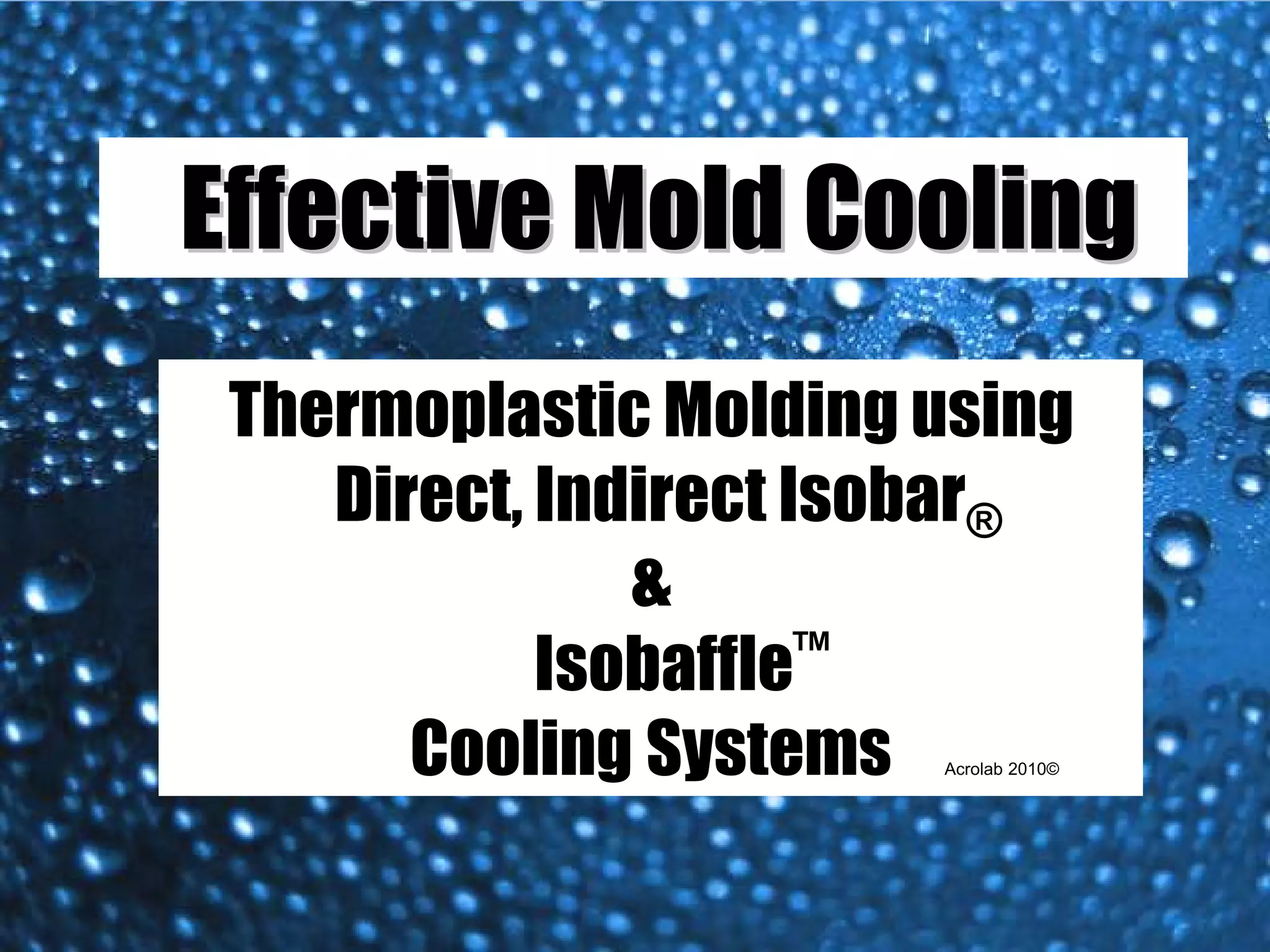 Effective Cooling for Molding Thermosplastics | PDF