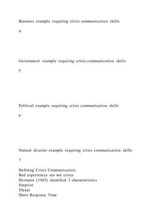 Effective Crisis CommunicationChapter 1 The Conceptual Foundat | DOCX