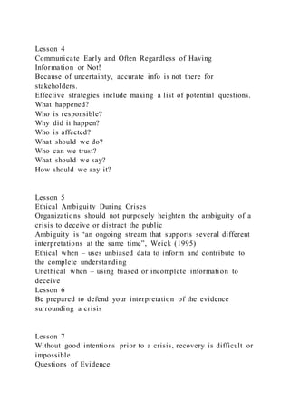 Effective Crisis CommunicationChapter 1 The Conceptual Foundat | DOCX